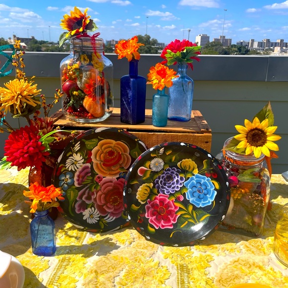 Accents | Vintage Batea Bowls Wood Handmade Hand Painted Mexican Mexico ...
